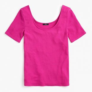 J.Crew - J.Crew Ribbed scoopneck T shirt in Tencel