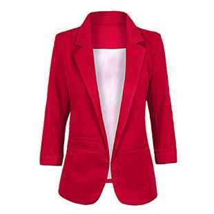ZhuiKun - Femme Veste de Tailleur Courte Casual Slim Manches Longues ...