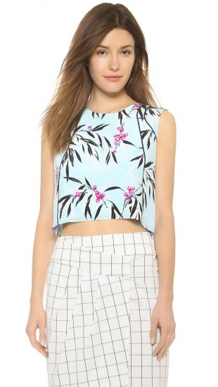 Elizabeth and James - Leaf Print Cameo Top