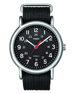 Timex - Timex Unisex T2N647 Weekender 38mm Black Nylon Slip-Thru Strap ...
