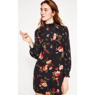 Zara - Floral High Neck Dress