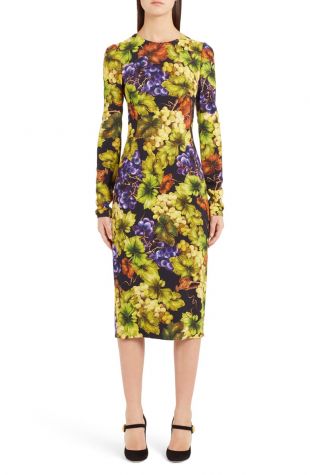 Dolce&Gabbana - Grape Print Cady Body Con Dress