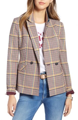 1901 - Double Breasted Plaid Blazer
