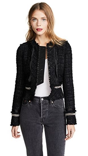 Alexander Wang - Deconstructed Tweed Jacket with Chain Trim
