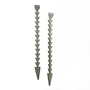 Shalla Wista Studio - Shalla Wista Studio Long Pave Arrow Earrings