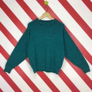 MSTORECLOTHING - Vintage des années 80 Uni maille classique câble Style ...