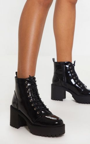 PrettyLittleThing - Pretty Little Thing Bottines noires vernies à ...