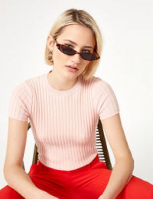 Jennyfer - Pull manches courtes rose femme