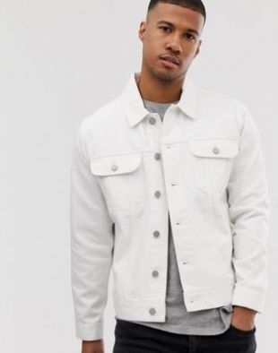 Asos - Asos oversized denim jacket in white