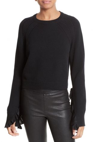 Helmut Lang - Ruffle Crop Pullover