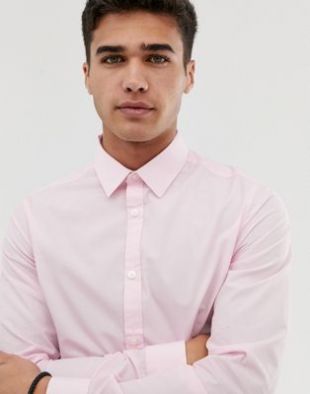 New Look - New Look regular fit poplin shirt in light pink
