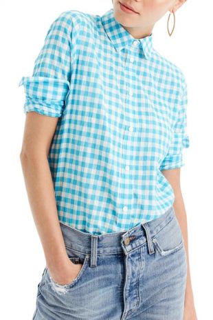 J. Crew - Crinkle Gingham Boy Shirt