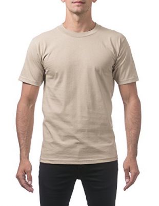 Pro Club - Pro Club Men's Comfort Cotton Short Sleeve T-Shirt, Khaki, Large