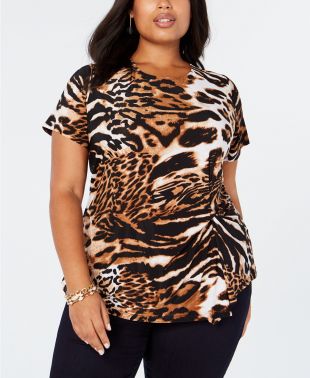 INC International Concepts - Plus Size Animal Print Top