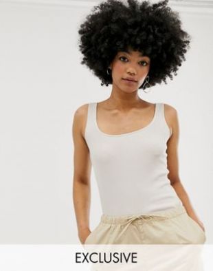 Monki - Monki tank top in beige | ASOS