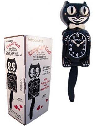 Kit Kat Klock Black battery operated clock