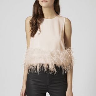Topshop - Feather Hem Shell Top
