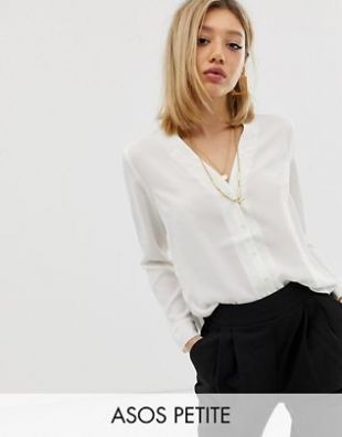 Asos - Asos long sleeve v neck blouse