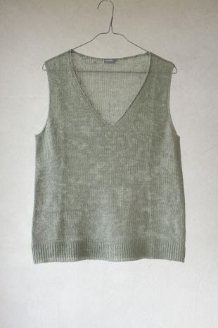 PappusStore - Organic green linen tank
