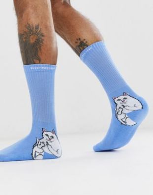 Rip N Dip - RIPNDIP Lord Nermal socks in baby blue | ASOS