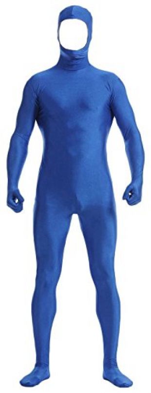 vsvo - VSVO Face Open Zentai Lycra Spandex Bodysuit (Medium, Blue)