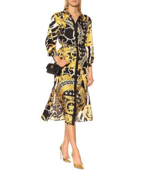Versace - Baroque silk midi dress