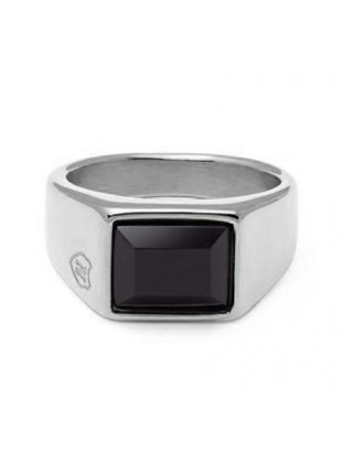 Nialaya Silver - Squared Singlet Ring with Onyx