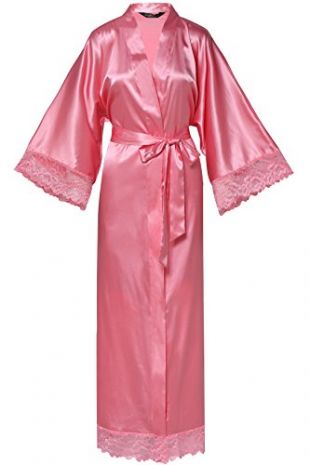 babeyond - BABEYOND Womens Satin Kimono Robe Long Bridesmaid Wedding ...