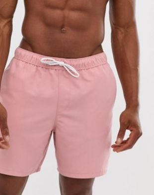 Asos - Asos swim shorts in light pink mid length