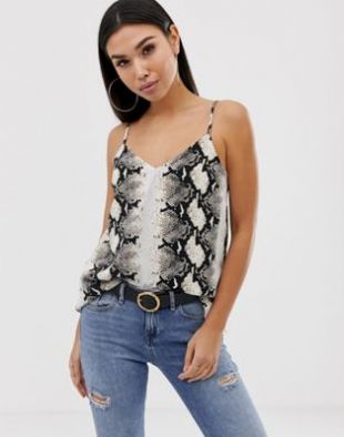 ASOS DESIGN - Cami in Snake Animal Print