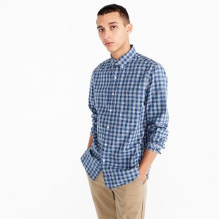 J Crew - Slim Untucked stretch Secret Wash shirt in heather poplin gingham