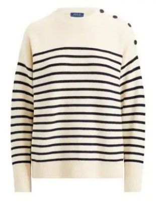 Polo Ralph Lauren - Button-Shoulder Wool Sweater in Natural