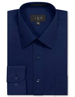JD Apparel - JD Apparel Men's Long Sleeve Regular Fit Solid Dress Shirt ...