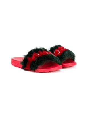 Gucci Kids - Faux Fur Slides