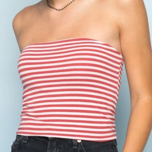poshmark - Red and white striped tube top