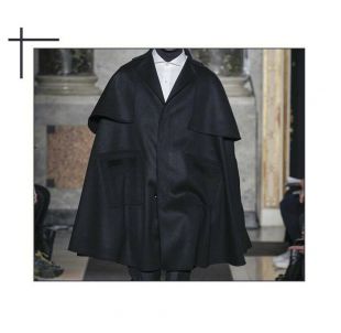 Men's Runway Cape Bat sleeve Woolen Coat Cappa Cloak Jacket Loose fit ...