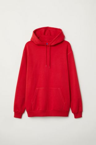H&M - Chandail à Capuchon - Rouge Vif