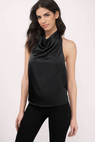 tobi - Megan Satin Halter Blouse