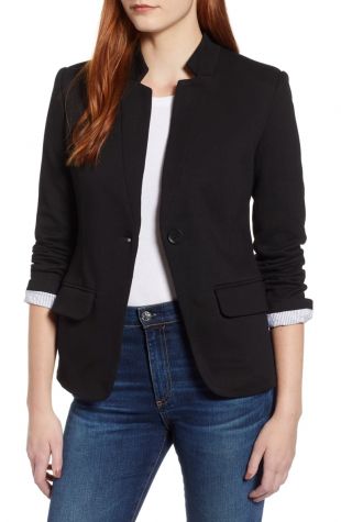 Gibson - Notch Collar Cotton Blend Blazer