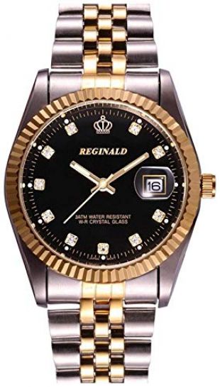 fanmis - Fanmis Luxury Unisex Gold Crystal Quartz Calendar Gold Tone ...