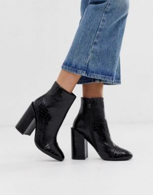 raid - RAID - Dolley - Bottines vernies à talons - Noir croco | ASOS