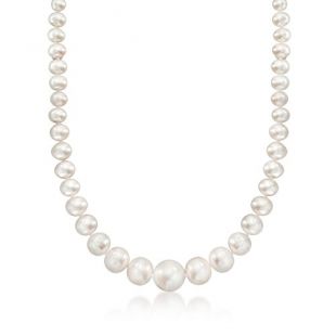 Ross-Simons - Ross-Simons 4-15mm Graduated Cultured Pearl Necklace With 14kt Yellow Gold