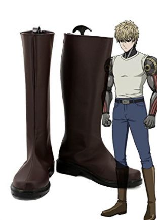 Telacos - One Punch Man Anime Demon Cyborg Genos Cosplay Shoes Brown ...