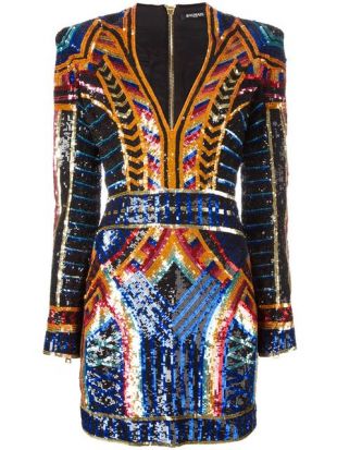 Balmain - Balmain Robe Cintrée Brodée De Sequins - Farfetch