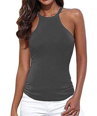 Begonia.K - Begonia.K Women's Halter Tank Top Spaghetti Strap Racerback ...