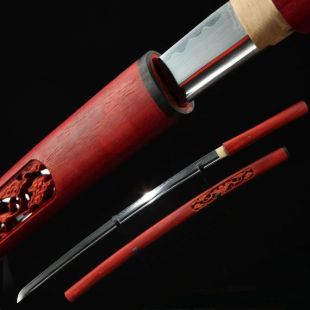TrueKatana - Red Shirasaya Katana, Bois de rose tsuka Real Katana Real ...