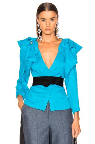hellessy - Ocean Drive Blouse in Turquoise