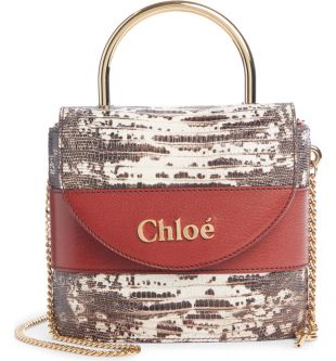 Chloé - Aby Lock Lizard Embossed Leather Shoulder Bag