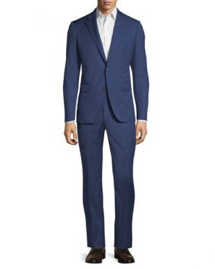 Neiman Marcus - Neiman Marcus Modern Fit Two-Piece Wool Suit, Navy
