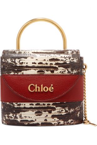 Chloé - Aby Lock Lizard Embossed Leather Shoulder Bag